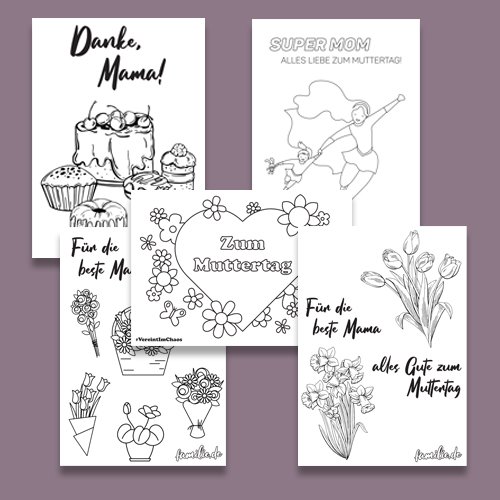Ausmalbild zum Muttertag: 5 kostenlose Vorlagen für Mama